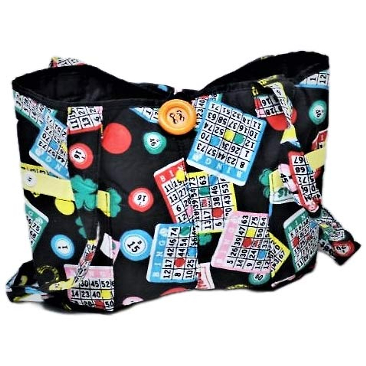 Fashionable Quilted Bingo Bag w/ One Large and Three Small Interior Pockets