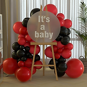 TUPARKA Red Balloons 102 Pcs Balloons Garland Arch Kit 5 10 12 18 Inch Matte Red Party Balloons for Birthday Bride Baby Shower Wedding Party Décor