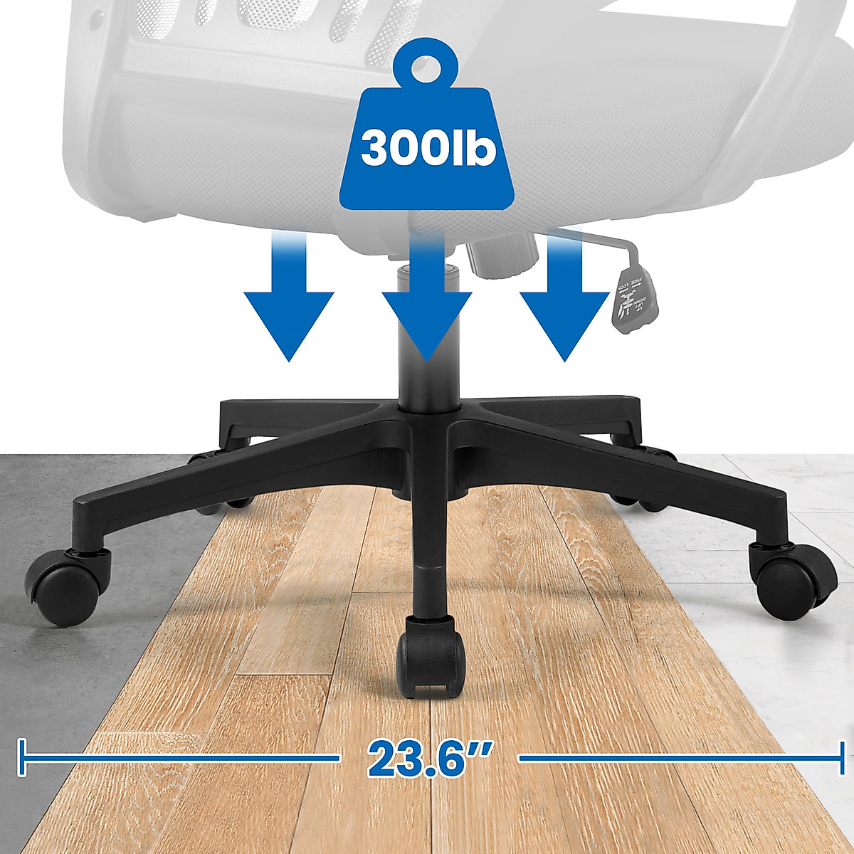 Yaheetech Office Chair Ergonomic Computer Chair Mid Back Adjustable Desk Chair with Lumbar Support Armrest, Swivel Mesh Task Gaming Chair for Home Office Study, Black