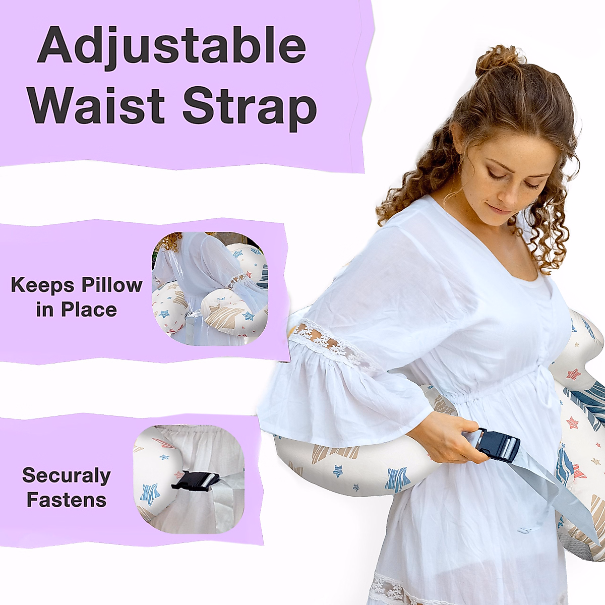 PILLANI Nursing Pillow for Breastfeeding & Bottle Feeding, Original Breast Feeding Pillow for Mom & Baby Support, Removable Cotton Cover, Adjustable Waist Strap, Baby Girl Boy Essentials Must Haves