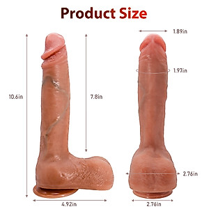 Realistic 10 Inch Dildo Huge Dildo Big Anal Dildo Adult Sex Toys for Women and Men, Strong Suction Cup Soft Silicone Penis Lifelike G Spot Dildo Hands-Free Play