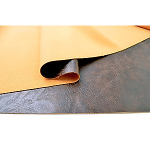 1 Yards 54" x 36" Dark Brown Faux Leather Fabric Distressed Crazy Horse Soft Fake Leather Fabric by The Yard Dark Brown Upholstery Vinyl for Sofa Bags Chairs Car Seats DIY Crafts