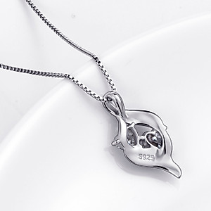 DAOCHONG 925 Sterling Silver Always My Sister Forever My Friend Double Love Heart Necklace, Box Chain 18"