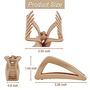 Medium Hair Clips for Women Girls - Strong Hold Matte Jaw Clips, Triangle Hair Clamps for Thin/Medium/Thick Hair With Gift Box (Pastel Color)