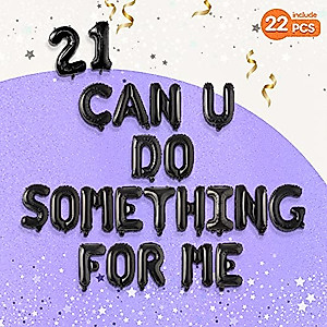 Generic 21st Birthday Balloon Banner, Black Color Scheme, Includes 1 Golden Ribbon and 2-3 Plastic Straws