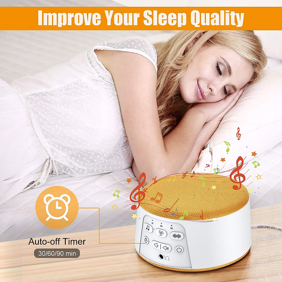 UNEGROUP White Noise Machine, 29 HiFi Soothing Nature Sounds, Timer, Volume Control, Sleep Sound Therapy for Baby & Adults