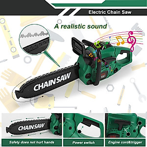 Mathea Toy Chainsaw for Kids Chainsaw Toys Pretend Play Series Kids Tool Set Kids Outdoor Electronic Power Tools Toys 36 PCS Toy Tool Sets for Toddlers Boys Girls 3 4 5 6 7 8 9 10 11 12 Years Old