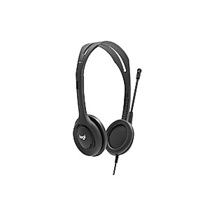 Logitech H111 Stereo Headset with 3.5 mm Audio Jack, Black