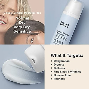 Paula's Choice Omega+ Complex Lightweight Face Moisturizer, Shea Butter & Plant Oils, Brightening Vitamin C - For Dry & Sensitive Skin
