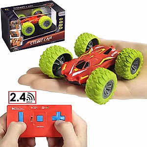 Haktoys Mini Remote Control Stunt Car for Kids, Rechargeable Mini Remote Control Double Sided Toy Car, Super Fast All Terrain AWD Vehicle