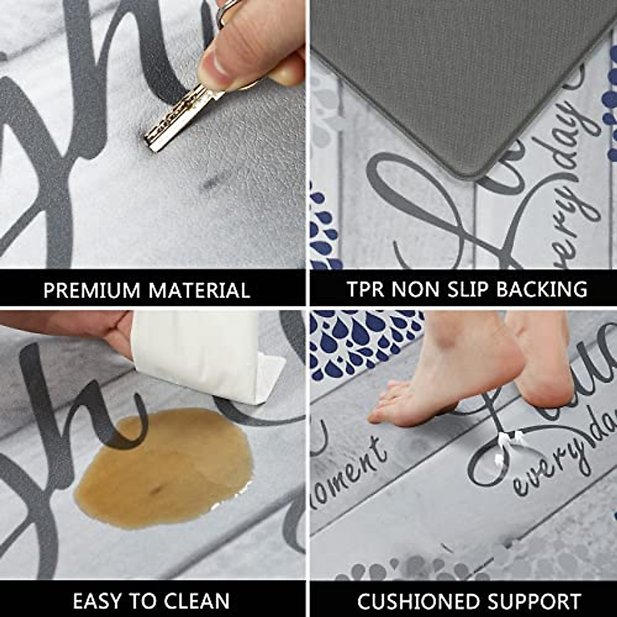 Homcomoda Kitchen Rugs Sets of 2 Non Slip Kitchen Mats for Floor Waterproof Kitchen Rugs and Mats Anti-Fatigue Standing Mats for Kitchen Work Station Sink Laundry.