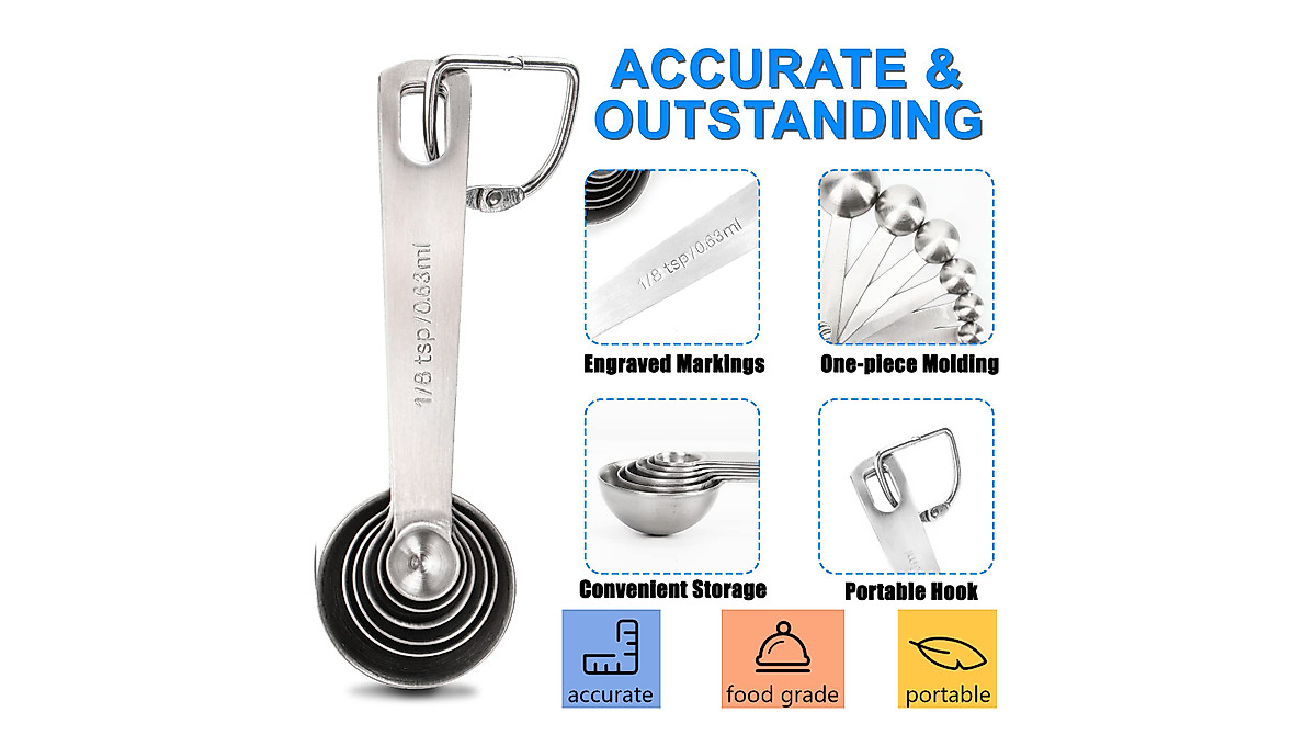 Premium 6-Piece Stainless Steel Measuring Spoon Set for Accurate Cooking