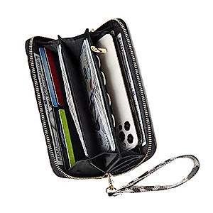 Foyinbet Leopard Print Wallets for Women Cheetah Animal Print Wallet and Purse Leather Zipper Closure Card Slots Brown