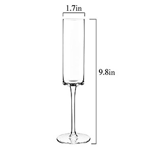 JYB&XY Set of 6 Crystal Champagne Flutes Champagne Glasses Hand Blown Classy Champagne Flutes 100％Lead Free Quality Sparkling Wine Stemware Set Dishwasher Safe 7oz…