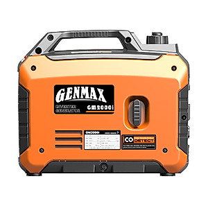 GENMAX Portable Inverter Generator, 2000W Ultra Quiet Gas Engine, EPA Compliant, Eco Mode Function, Ultra Light, Suitable for Backup Home and Camping(GM2000i)
