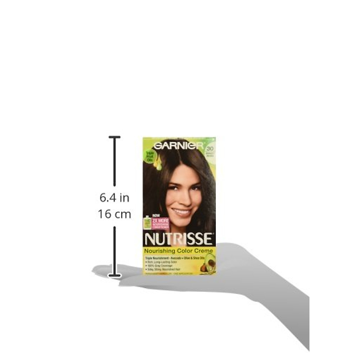 Garnier Nutrisse Nourishing Hair Color Creme, 30 Darkest Brown (Sweet Cola), 3 Count (Packaging May Vary)