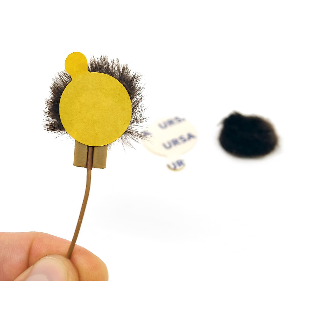URSA Fur Circles - Mini Windshields for Lavalier/Lapel Microphones. Reduce Wind Noise & Clothing Rustle. Compatible with Sennheiser, RODE, Sanken, Tascam & More (9x Circles + 30x Stickies, MultiPack)