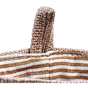 CM Cosmos 2 Pcs Mini Hanging Storage Bag Cotton Linen Small Storage Basket Decor Bin Bag for Wall Door Closet (Blue & Yellow Dot Pattern)