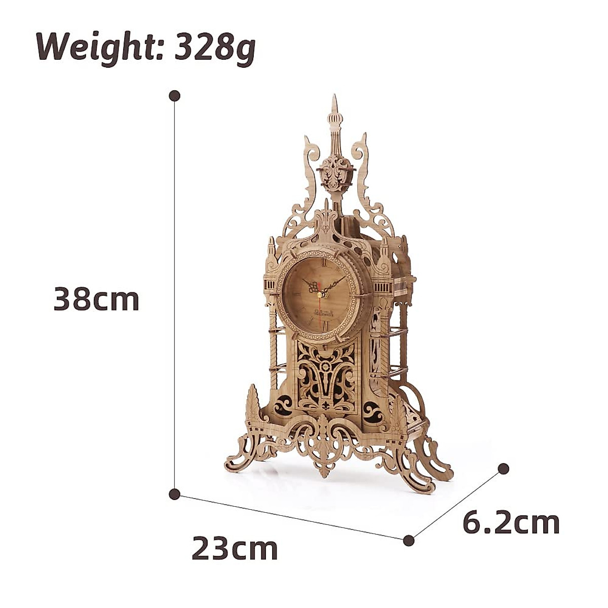 nicknack 3D Wooden Puzzle for Adults, Model Building Puzzle - Tower Clock, Light