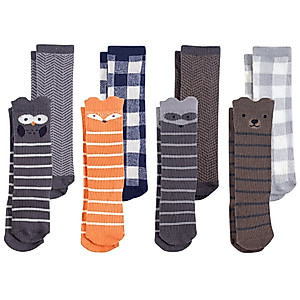 Hudson Baby baby girls Cotton Rich Knee-high Casual Socks, Forest Boy, 12-24 Months US