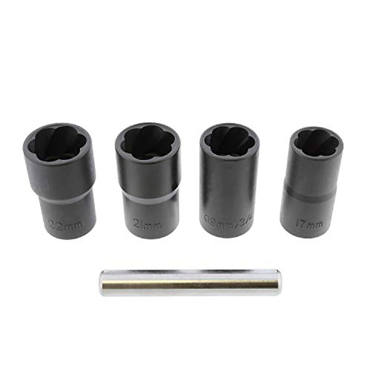 ABN Twist Socket Set Lug Nut Remover Extractor Tool - 5 Piece Metric Bolt and Lug Nut Extractor Socket Tools