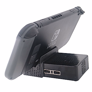 J&TOP Portable DIY Replacement Dock Mount Case for Nintendo Switch,Black(Only The Case)