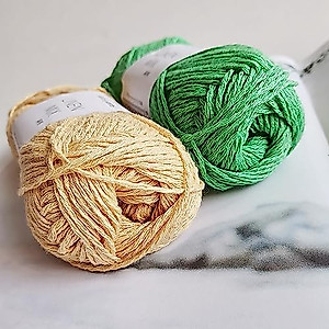 Yarn Ave 2 Balls/100g Linen Mix 19% Linen 44% Cotton 37% Viscose Soft Blended Yarn for Knitting and Crocheting Tops, Vests, Baby Projects, Fingering Weight Summer Yarn (#06 Lavender)