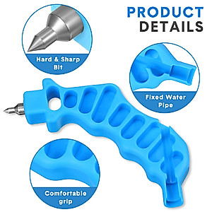 Hestya 2 Pcs 2-in-one Drip Irrigation Tubing Hole Punch and Fitting Insertion Tool and 50 Pcs 1/4" Drip Irrigation Fittings Kit 25 Barbed Connectors 25 Irrigation Plugs, Easier 1/4" Fitting