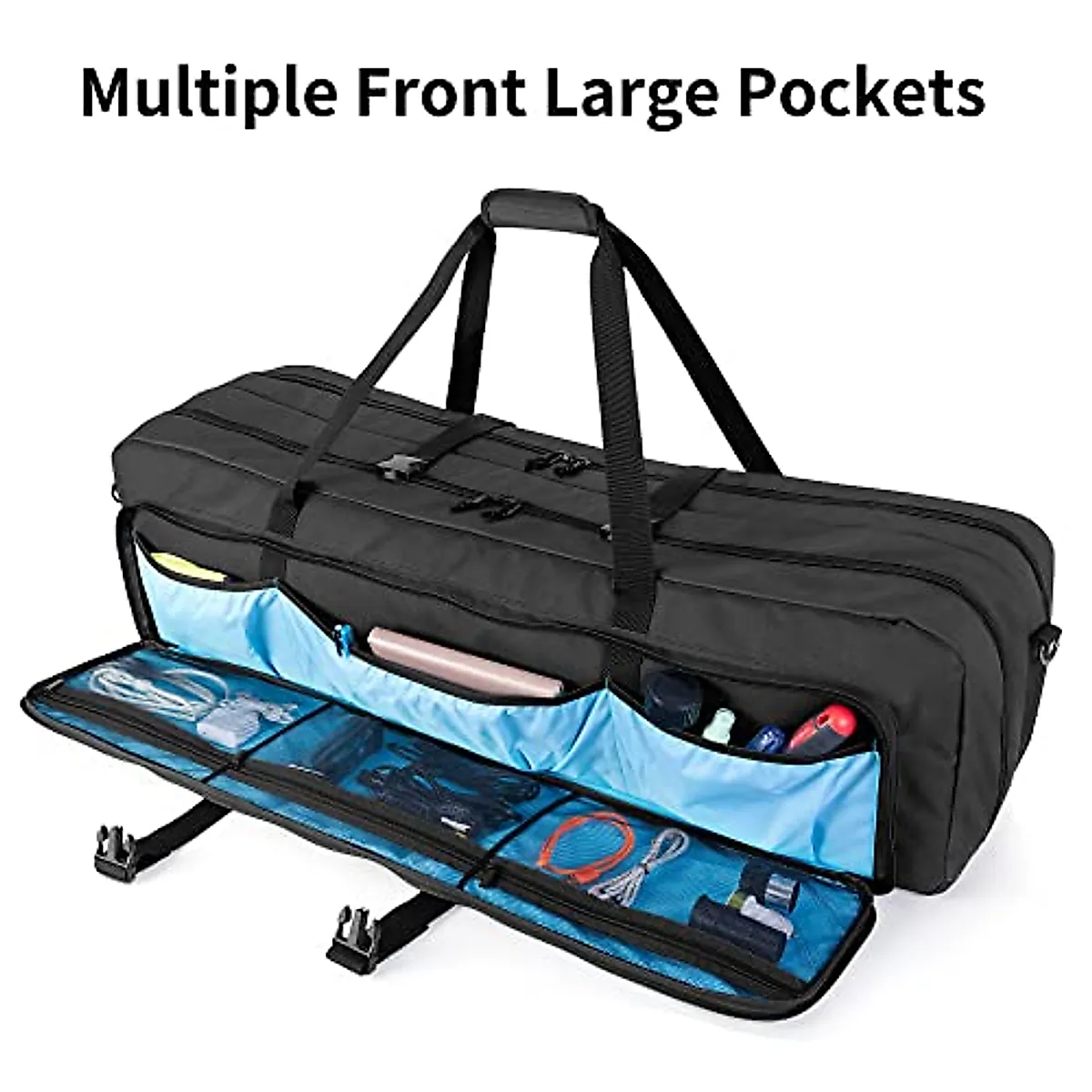 samdew Telescope Case, Double-layer Telescope Bag for Astronomical Telescope Storage, 40.8" Padded Telescope Carry Case Compatible with Celestron Telescope, Bonus Accessories Bag & Shoulder Strap