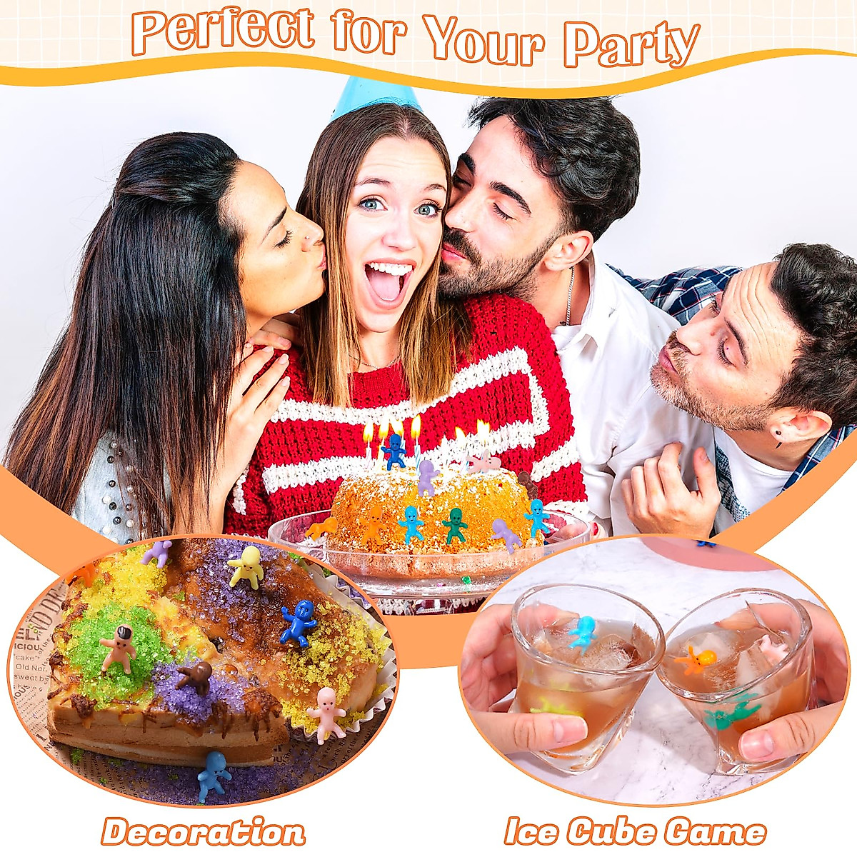 ZYFLSQ 120 Mini Plastic Babies, 12 Colors Tiny Plastic Babies Figurines 1 Inch Mardi Gras King Cake Babies Bulk, Fun Tiny Babies for King Cake & Ice Cubes Baby Shower Game