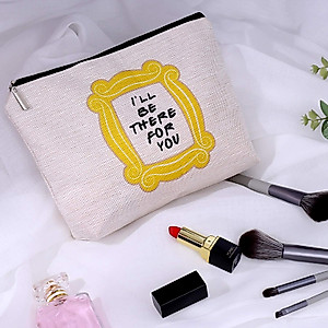 Brital Friends Makeup Bag Friends TV Show Merchandise Yellow Peephole Frame Travel Waterproof Toiletry Cosmetic Bag for Friends Fans