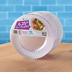 Member's Mark Clear Plastic Plates, 6.25" (90 Count)