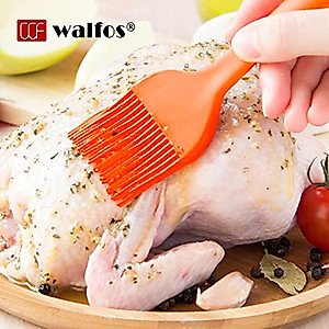 Walfos Silicone Pastry Brush, Heat Resistant Basting Brush Set, Perfect for Baking,BBQ Grill,Kitchen Cooking,Strong Steel Core and One-Pieces Design,BPA Free and Dishwasher Safe (5 Pcs)