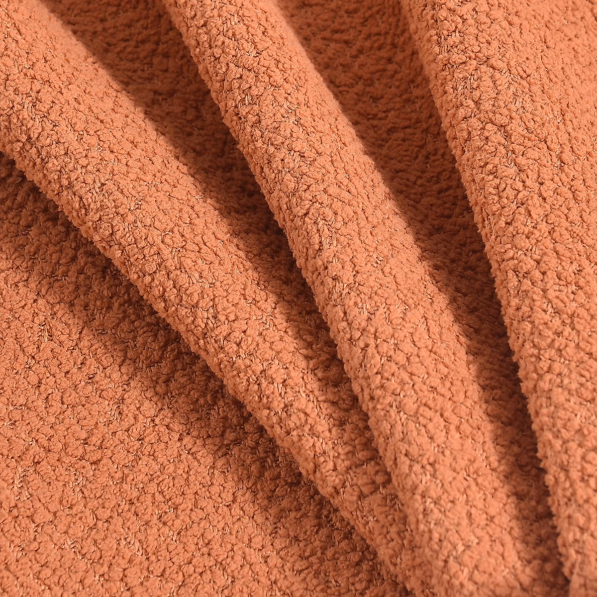 Rythome Set of 2 Cozy Boucle-Like Textured Throw Pillow Covers, Decorative Elegant Accent Pillow Cases for Couch Bed and Living Room - 18"x18", Terracotta