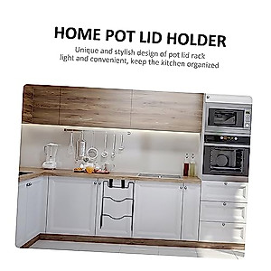 YARNOW Kitchen Cabinet Door Lid Holder Cutting Board Holder Stand Pan Lid Holder Metal Brackets Pans Organizer Rack Wall Mounted Lid Rack Pot Lids Holder Pot Lid Holder for Kitchen Iron
