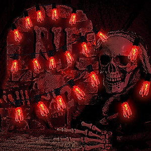 Pallerina Halloween Replacement Bulbs, Halloween Flicker Flame Light Bulbs, ST40 Blood Drop Light Bulbs with a Flickering Red Glow, Halloween Decorations 1 Watt E17 Base, 10 Pack