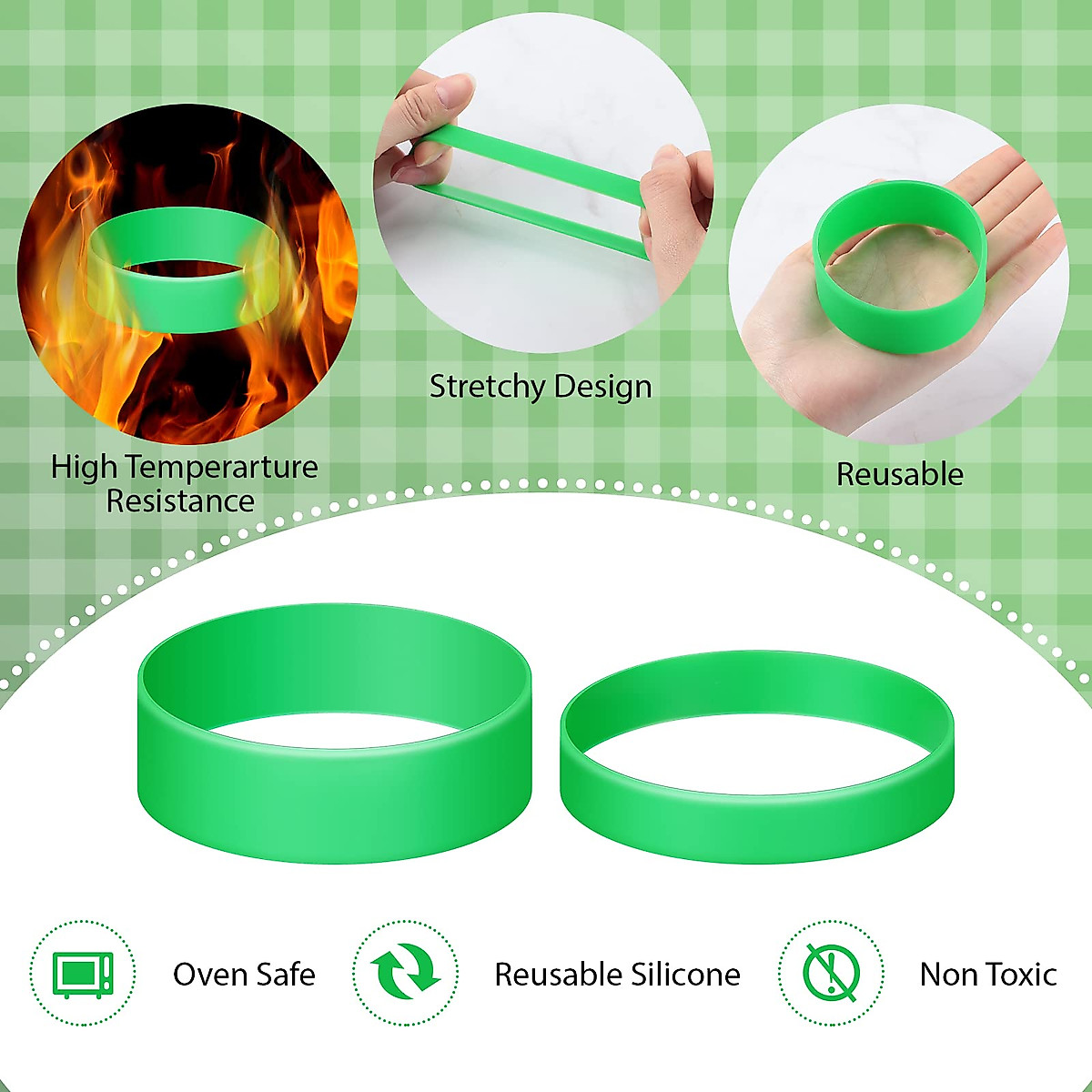 Yoande 24 Pcs Silicone Bands for Sublimation Cups 2 Size Elastic Heat Resistant Thick Ring Rubber Holder Tumbler Printing Band for Wrapping Cup Prevent Ghosting DIY Craft