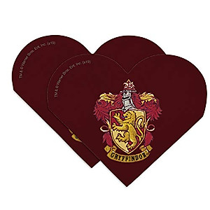 Harry Potter Gryffindor Painted Crest Heart Faux Leather Bookmark - Set of 2