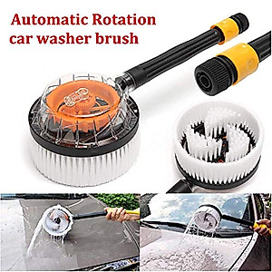 JSCARLIFE Vehicle Wash Brush,Automotive Window Cleaning Handle Non-Electric Automatic 360 Degree, Garden Sprinkling Tool