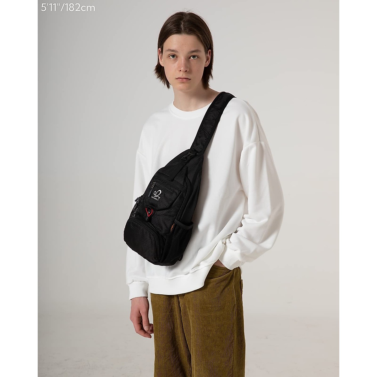 WATERFLY Packable Small Crossbody Sling Backpack Shoulder Chest Bag Daypack for Hiking Traveling