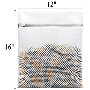mesh laundry bags for delicates, laundry bags mesh wash bags, underwear washing bag, shoe washing bag, clothes dryer bags, heavy duty and durable, 12 x 16 inches (3 pack medium bags)