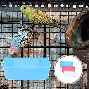 POPETPOP 3pcs Bird Feeding Dish Cups Parrot Food Feeder Bowl Water Feeding Plate Bird Cage Accessories for Parakeet African Greys Conure Cockatiels Lovebird Budgie Chinchi
