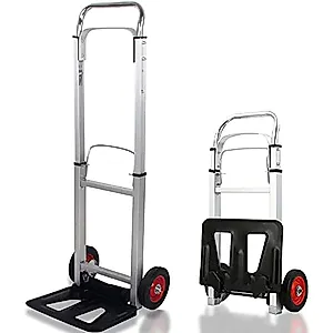 Hand Truck Dolly Aluminum Heavy Duty Hand Truck with 6" Wheels 220 lb Capacity for Delivery, Carrying