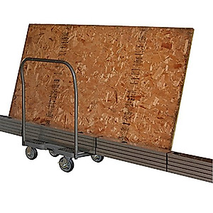 SNAP-LOC 1500 LB All-Terrain Panel CART Dolly Black with Steel Frame, 6 inch Solid Rubber casters, Panel Bars and Optional E-Strap Attachment