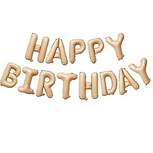 Happy Birthday Banner Nude Tan Wood Blush Women Boy Girl Men Neutral Color for Teddy Bear Birthday Decorations Boho Groovy Party Decorations 1st 2nd 3th 5th 10th Sweet 16 21st 18th 30th 40th 50th 60th