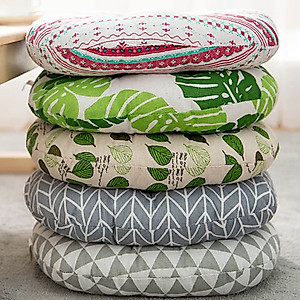 TUNKENCE Chair Pads for Patio Dining Chairs Chair Cushions for Outdoor Furniture Round Cushions Indoor Outdoor Patio Reversible Chair Pad, 16x16 Inch