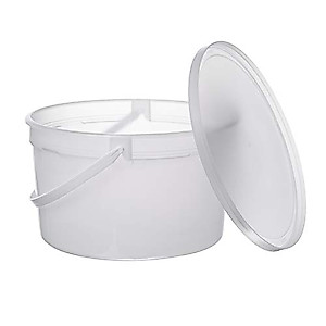 Consolidated Plastics Pail with Handle, HDPE, 4 Quart, Natural, 10 Piece