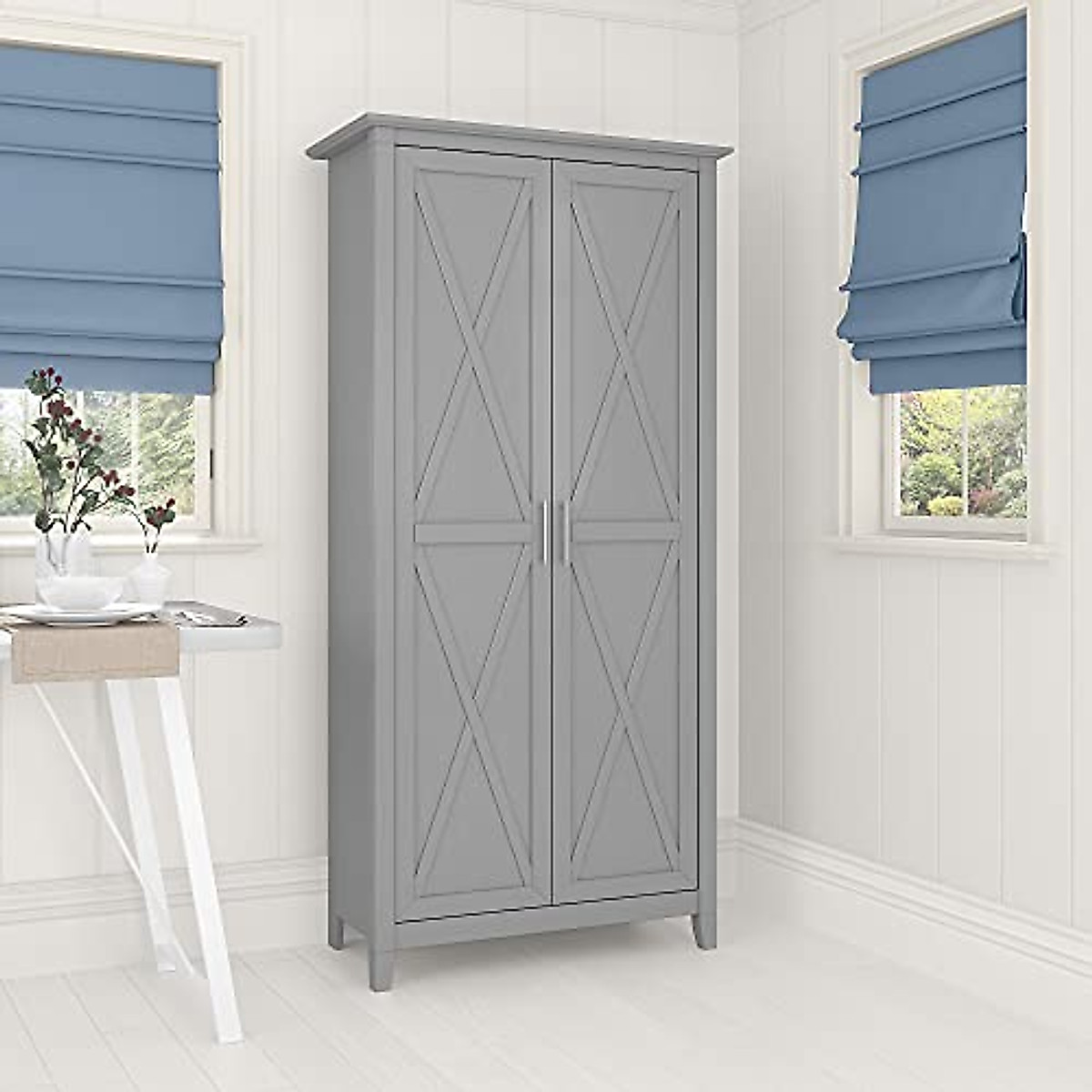 Bush Furniture Key West Kitchen Pantry Cabinet, Cape Cod Gray