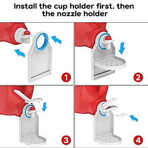 KMOUANTS Laundry Detergent Dispenser Cup Holder,Nozzle Upgraded Labor-Saving Switch Easily No More runny or Messy Laundry Detergent, Laundry Cup Holder and drip Tray Room Organization and Storage