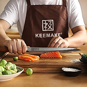 KEEMAKE Sashimi Sushi Knife Japanese 10.5 inch Yanagiba Knife,Japanese VG10 Stainless Steel Single Bevel Blade, Perfect Rosewood Handle Filleting & Slicing Knife